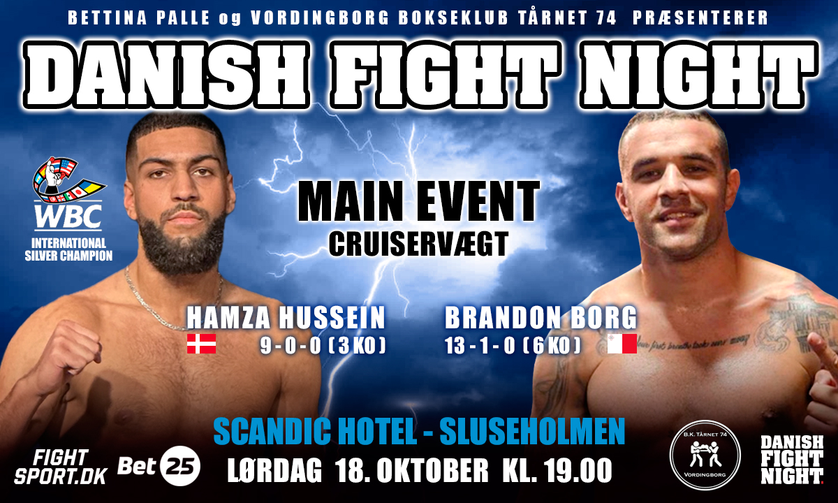 Hamza Hussein i boksebrag den 18. oktober mod fysisk stærk og ...